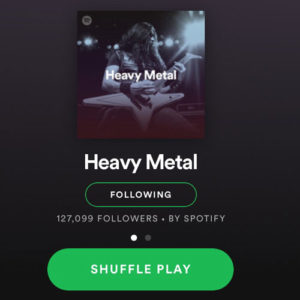Most streamed Rock/Metal bands on Spotify in the last month of 2019